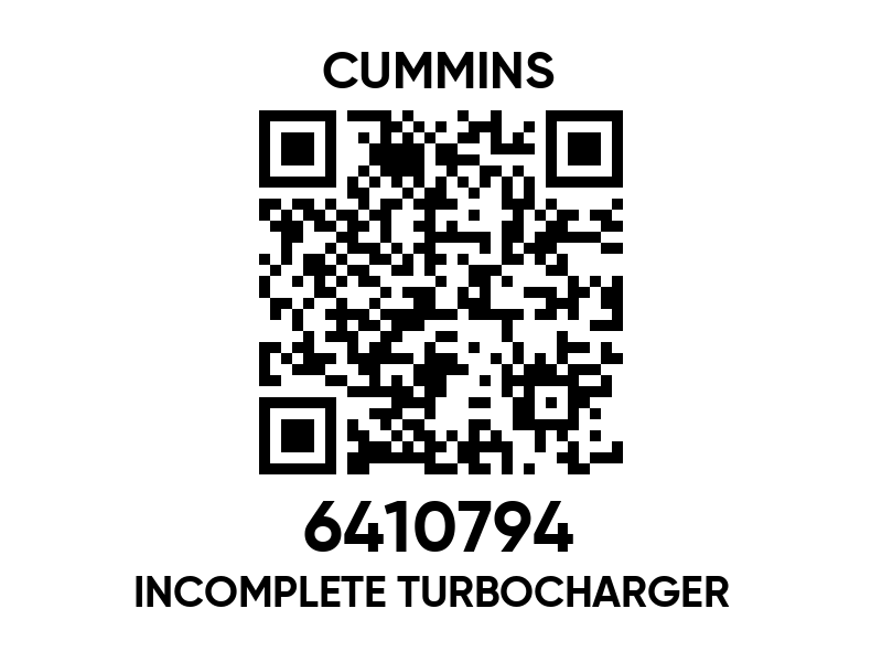 6410794 Incomplete turbocharger - Cummins spare part | 777parts.com