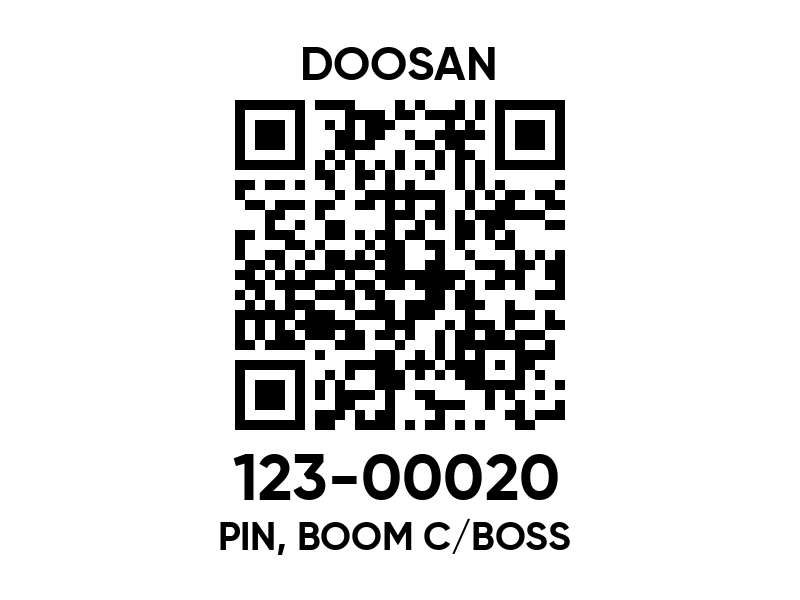 123-00020 PIN, BOOM C/BOSS - 12300020 - Doosan spare part | 777parts.com