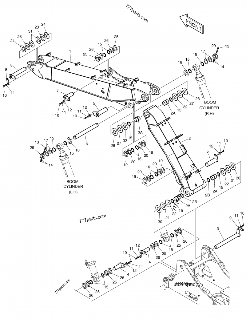 123-00671B PIN, BOOM FOOT - 12300671b - Doosan spare part 123-00671B PIN, BOOM FOOT - 12300671b - Doosan spare part
