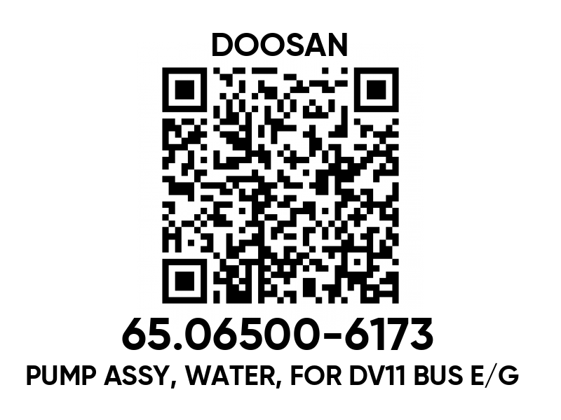 65.06500-6173 PUMP ASSY, WATER, FOR DV11 BUS E/G - 65065006173 - Doosan ...