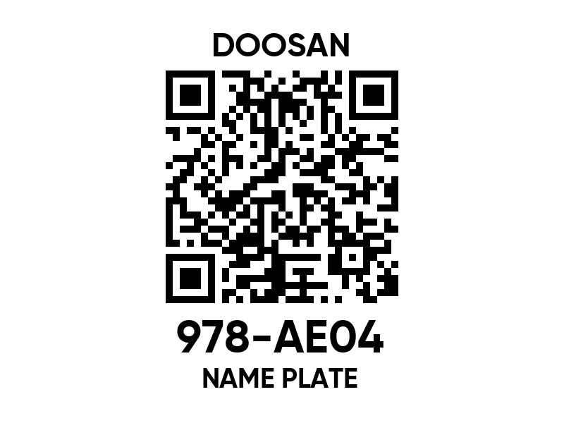 978-AE04 NAME PLATE - 978ae04 - Doosan spare part | 777parts.com