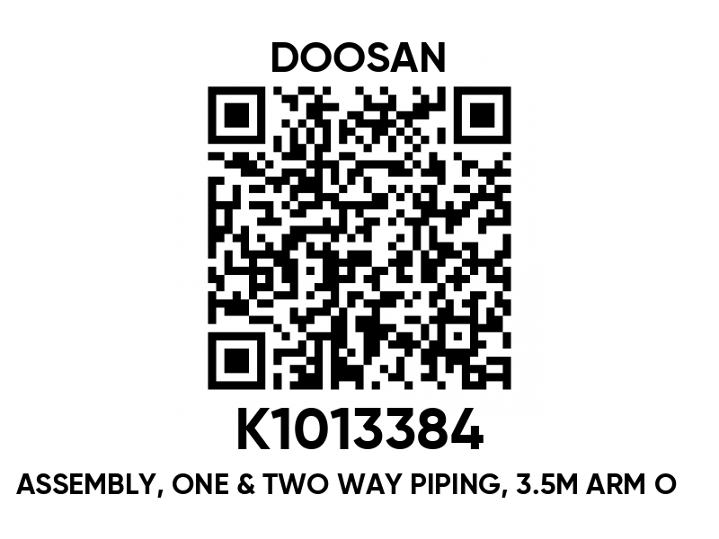 K1013384 ASSEMBLY, ONE & TWO WAY PIPING, 3.5M ARM O - Doosan spare part ...