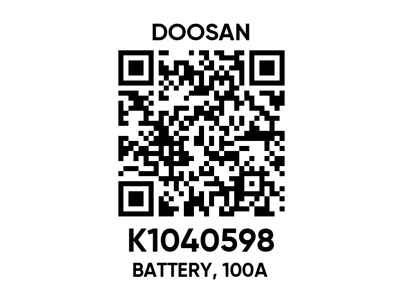 K1040598 BATTERY, 100A - Doosan spare part | 777parts.com