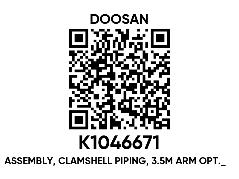 K1046671 ASSEMBLY, CLAMSHELL PIPING, 3.5M ARM OPT._ - Doosan spare part ...