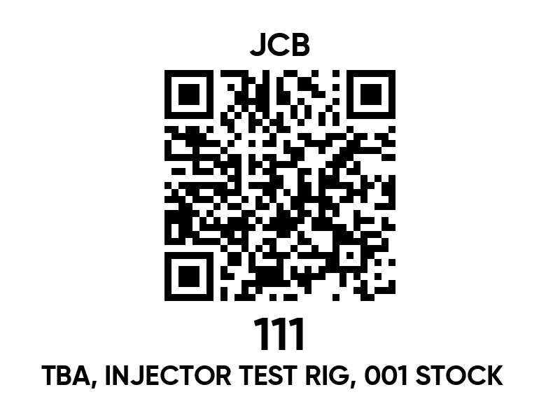 111 TBA, INJECTOR TEST RIG, 001 STOCK - JCB spare part | 777parts.com