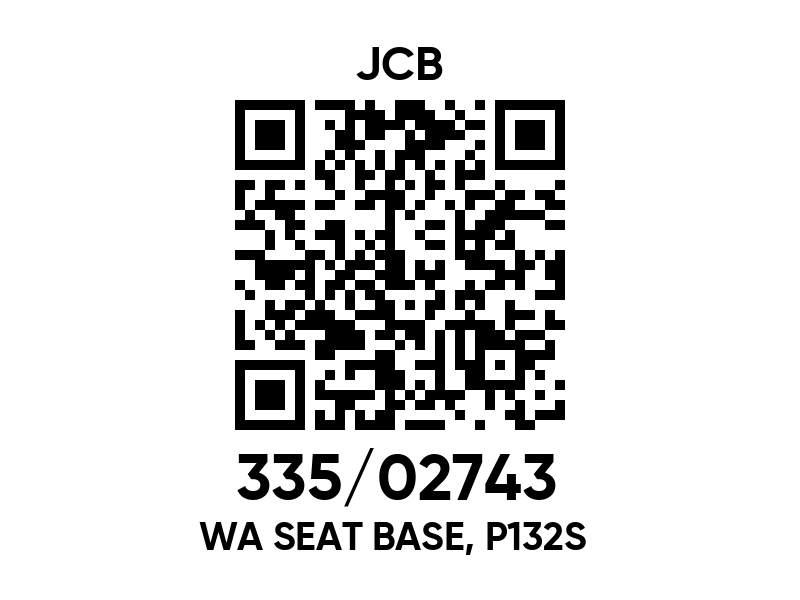 335/02743 WA SEAT BASE, P132S - 33502743 - JCB spare part | 777parts.com