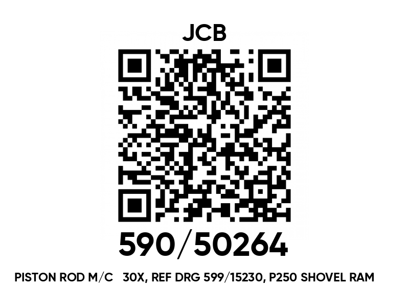 590/50264 PISTON ROD M/C 30x, REF DRG 599/15230, P250 SHOVEL RAM ...