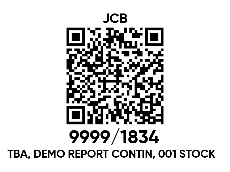 9999/1834 TBA, DEMO REPORT CONTIN, 001 STOCK - 99991834 - JCB spare ...