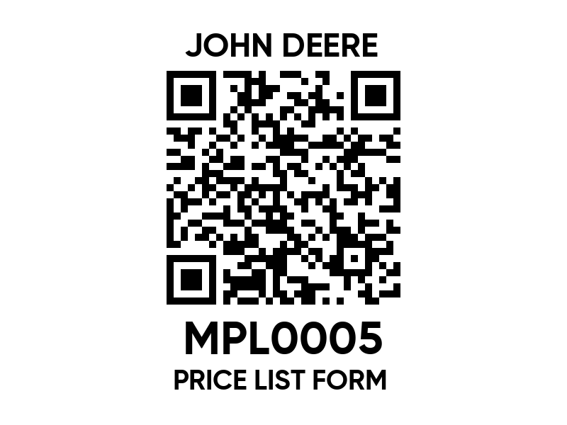 MPL0005 Price List Form - John Deere spare part | 777parts.com