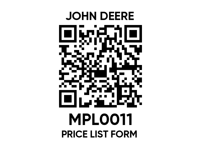 MPL0011 Price List Form - John Deere spare part | 777parts.com