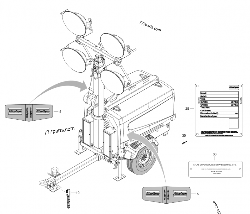 1604157480 Chain - Atlas Copco spare part | 777parts.com