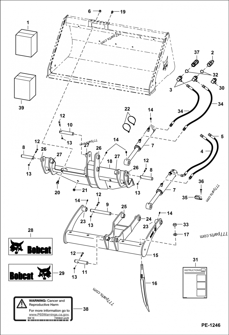CYLINDER, PIVOT - Bobcat spare part | 777parts.com