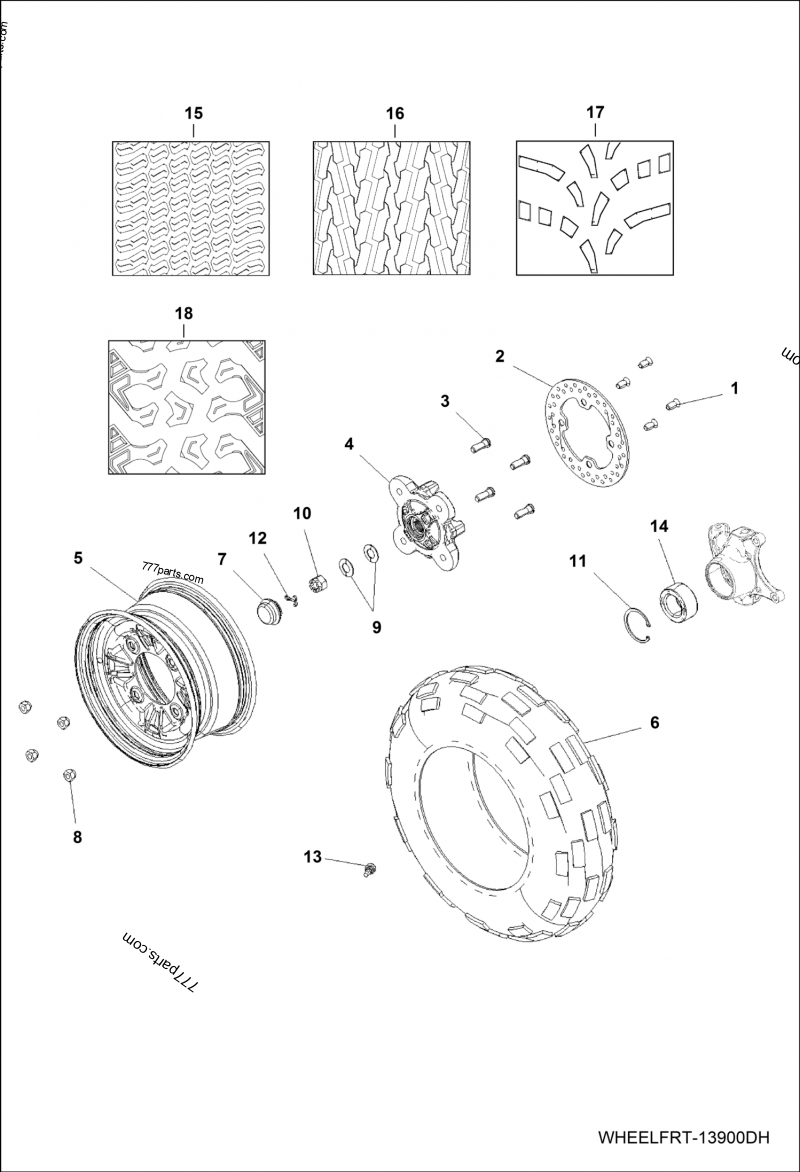 7027748 STUD, WHEEL - Bobcat spare part | 777parts.com