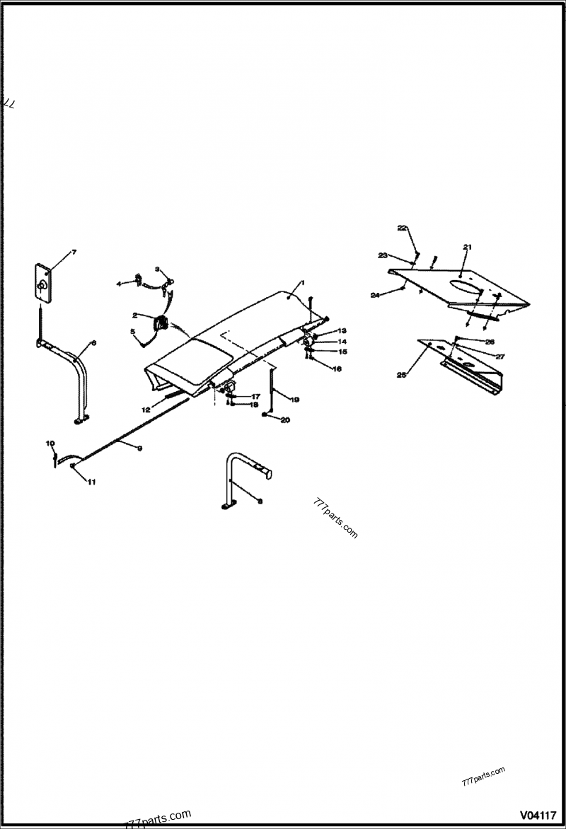 6910454 ENGINE COVER LATCH - Bobcat spare part | 777parts.com