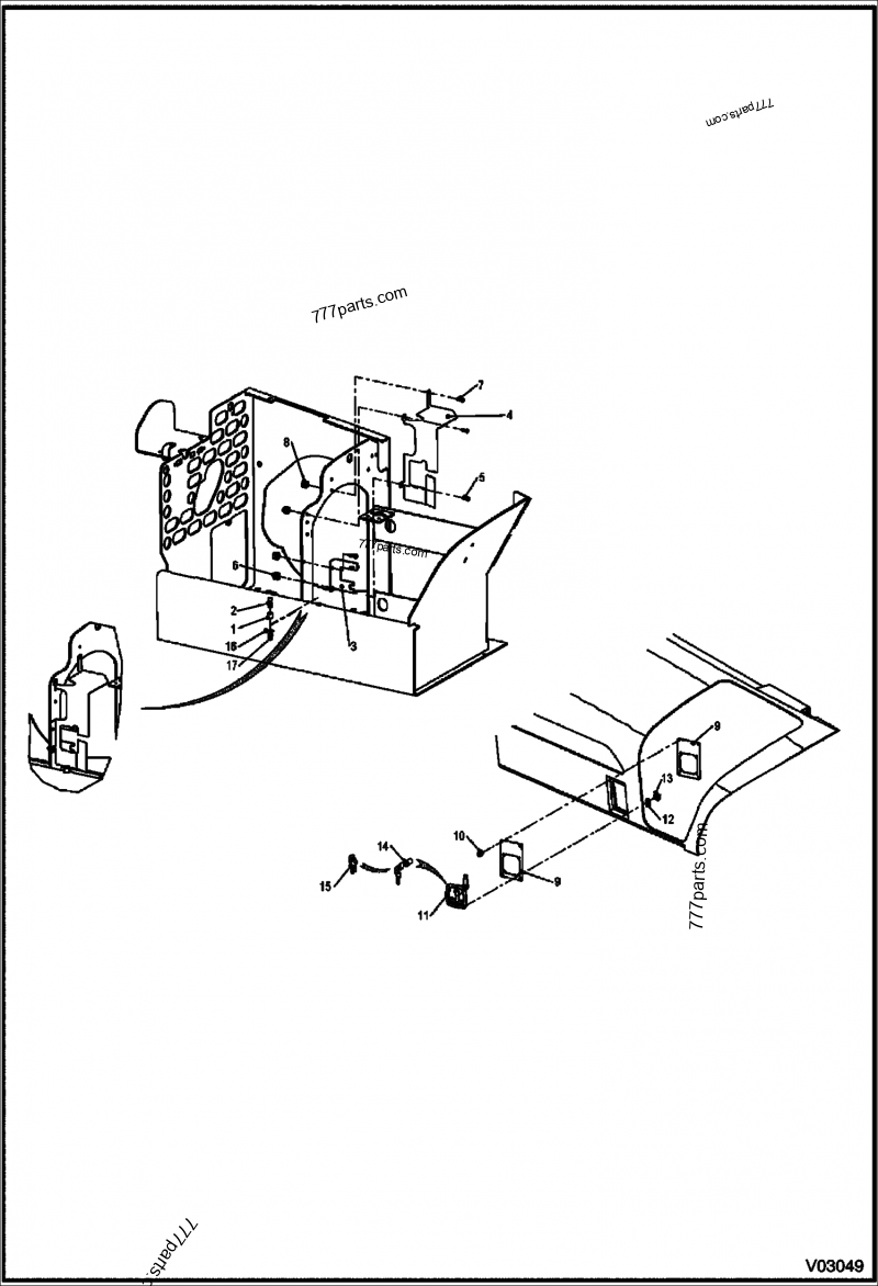 6910454 ENGINE COVER LATCH - Bobcat spare part | 777parts.com