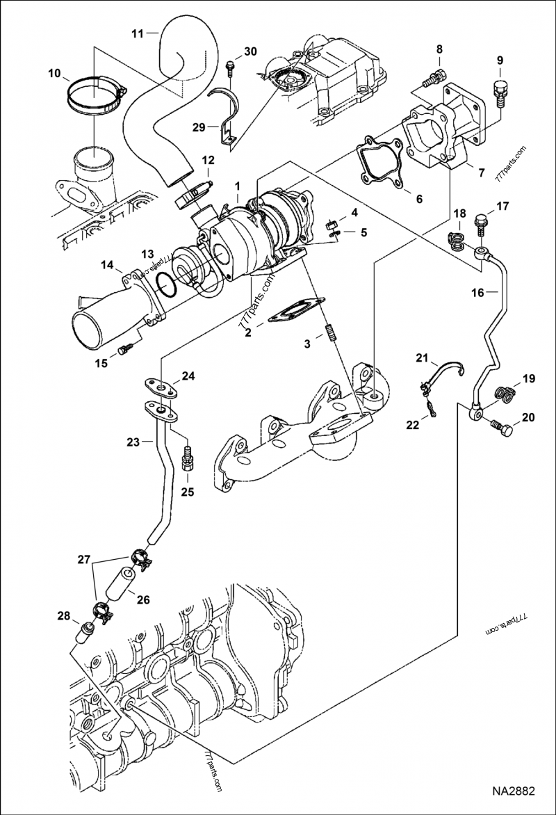 7000656 FLANGE, INTAKE - Bobcat spare part | 777parts.com