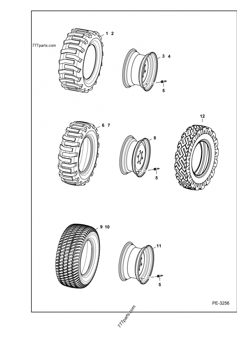 7427582 WHEEL SNOW 15X6 W/6X6 HOLE PATTERN - Bobcat spare part ...