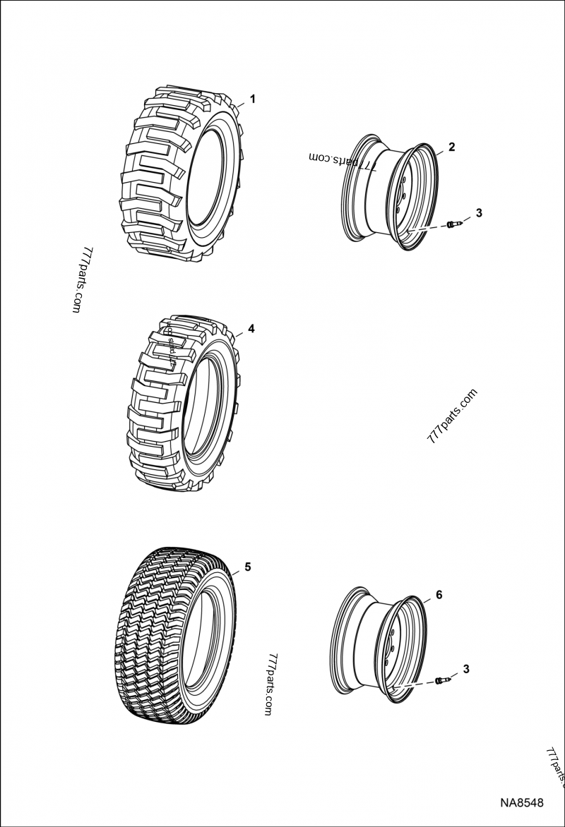 7427582 WHEEL SNOW 15X6 W/6X6 HOLE PATTERN - Bobcat spare part ...