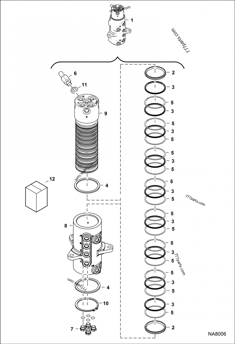 7300855 KIT, SWIVEL SEAL - Bobcat spare part | 777parts.com