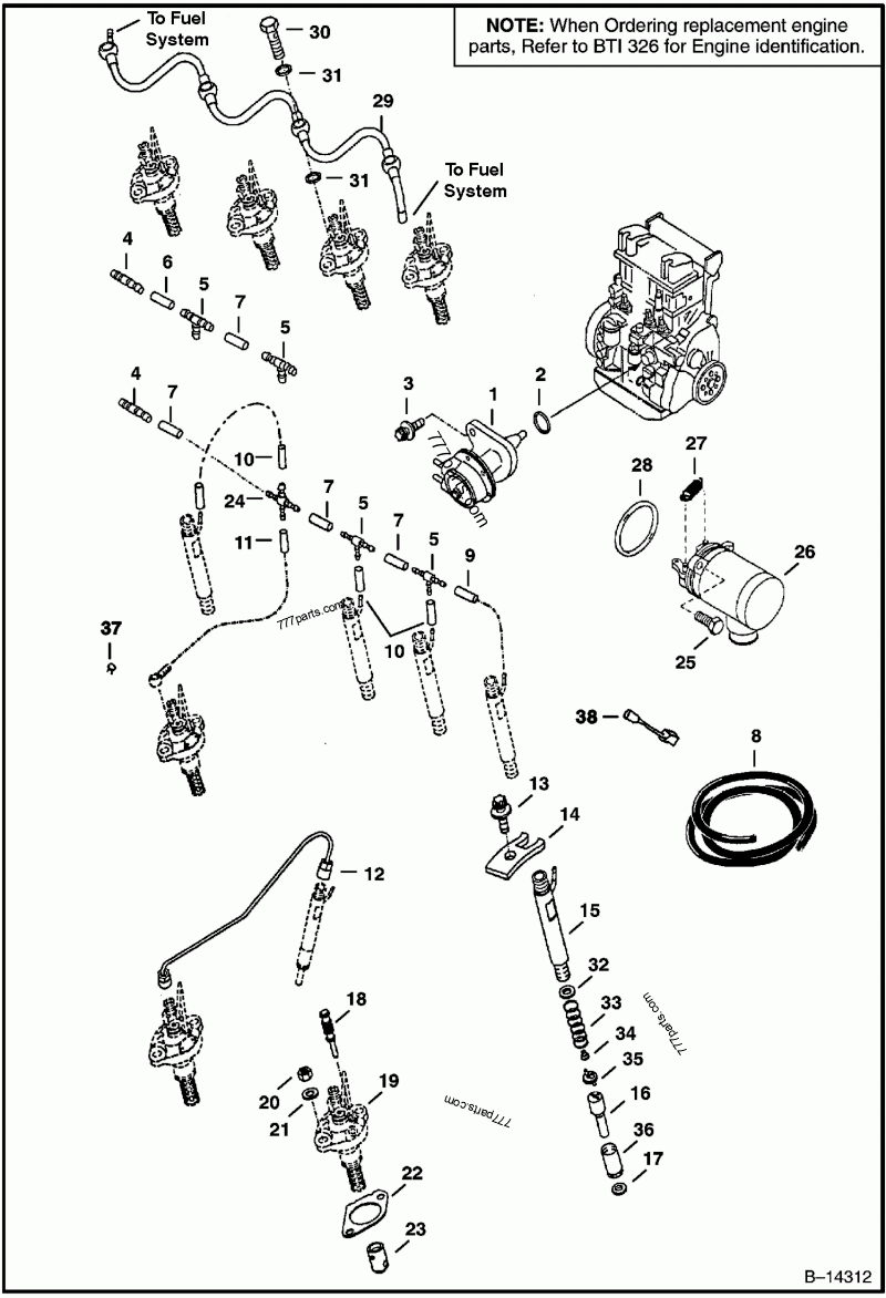 6673156 PUMP FUEL INJECTION - Bobcat spare part | 777parts.com