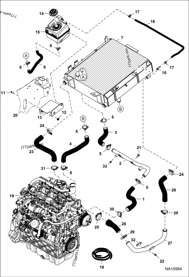 7243973 HOSE, WATER FORMED - Bobcat spare part | 777parts.com