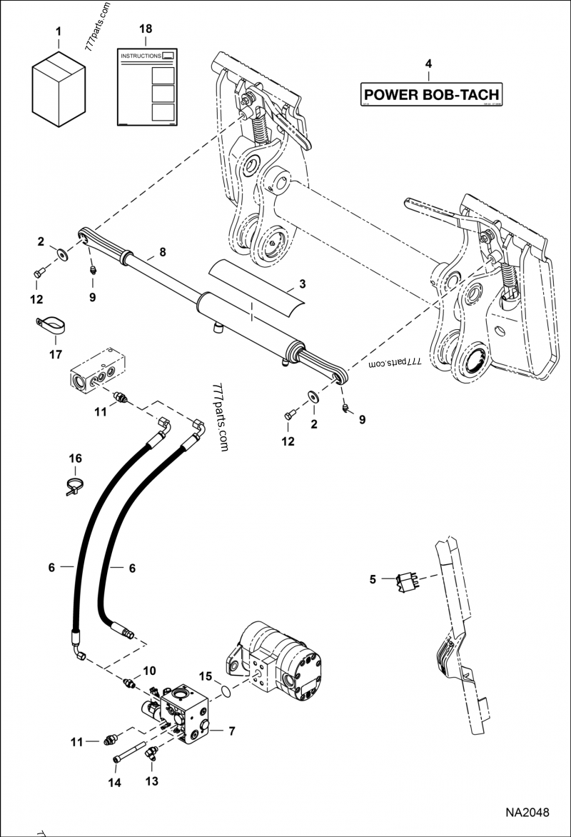 CYLINDER, POWER BOB-TACH - Bobcat spare part | 777parts.com