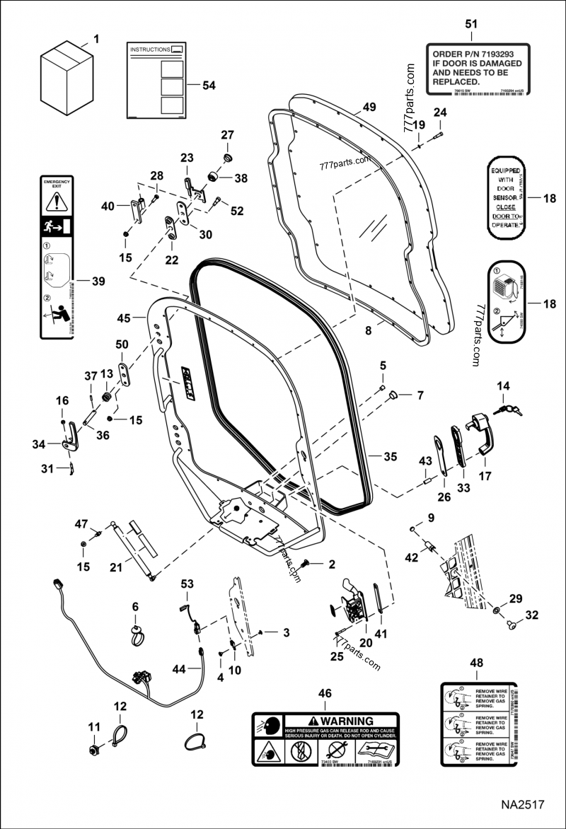7281063 SEAL, DOOR - Bobcat spare part | 777parts.com