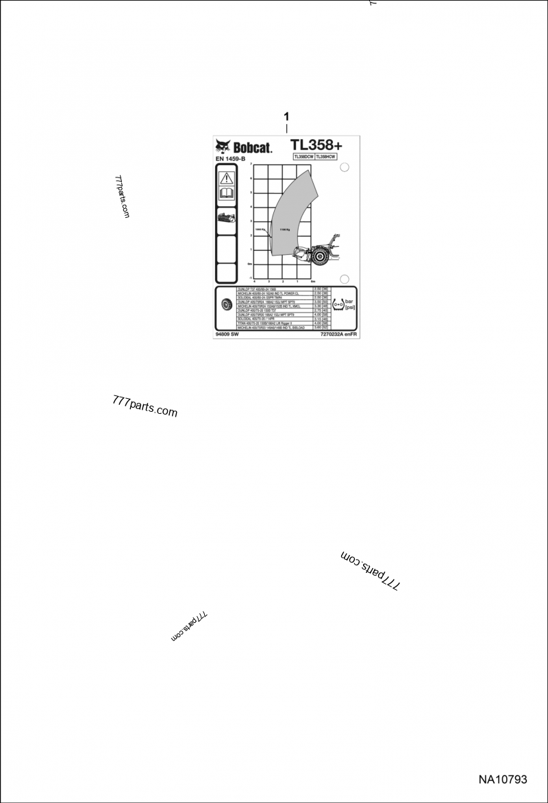 7462305 CHART LOAD - Bobcat spare part | 777parts.com