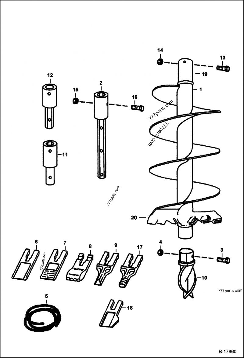 7009806 TOOTH, AUGER - Bobcat spare part | 777parts.com