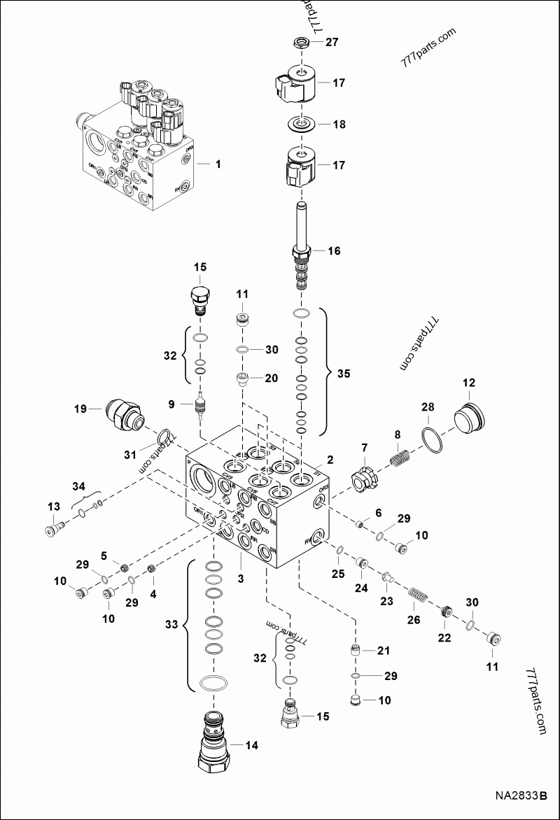 7020596 BLOCK PORT - Bobcat spare part | 777parts.com