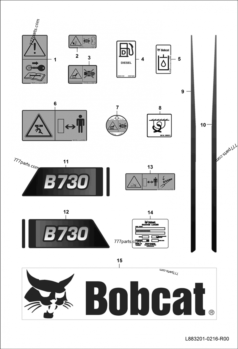 7120570 DECAL - Bobcat spare part | 777parts.com
