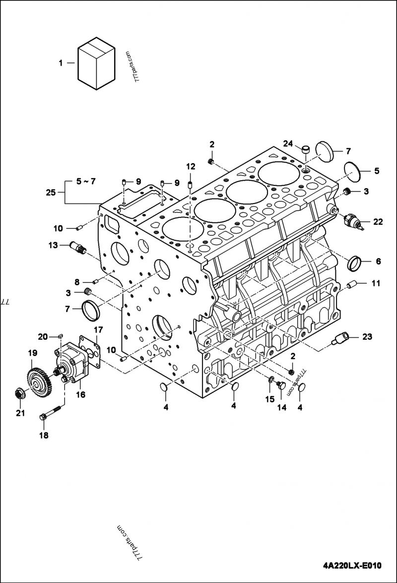 7010307 ENGINE, DAEDONG 4A220LWH-K - Bobcat spare part | 777parts.com