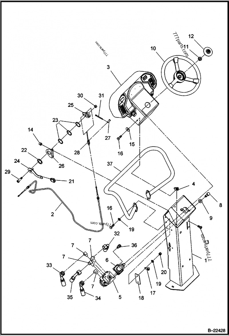 IR59212860 VALVE, STRG - Bobcat spare part | 777parts.com