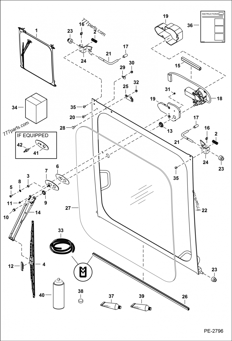 6816165 WINDOW CAB FRONT - Bobcat spare part | 777parts.com