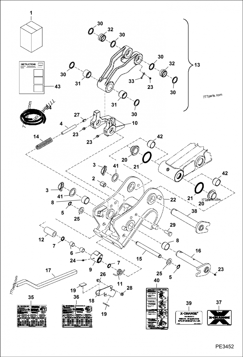 6802897 KIT LATCH X-CHANGE - Bobcat spare part | 777parts.com