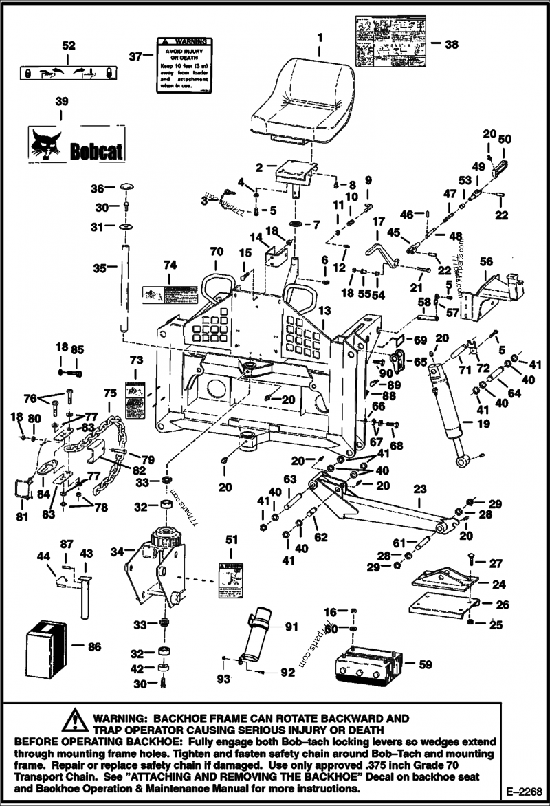 6712763 FRAME, BACKHOE 709 - Bobcat spare part | 777parts.com