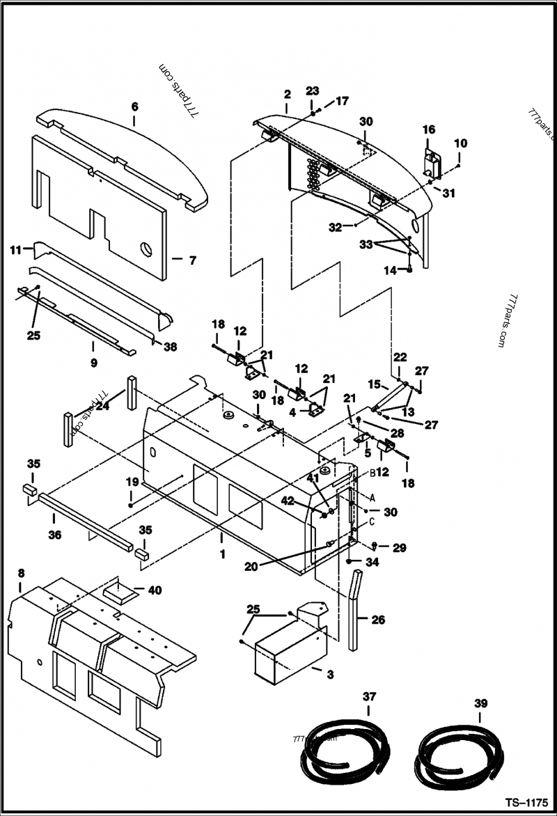 6674239 LATCH, COVER ENG - Bobcat spare part | 777parts.com