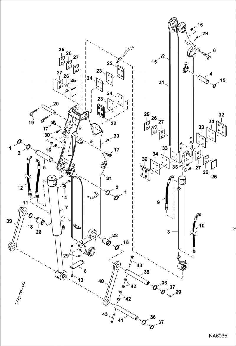 7219004 CYLINDER ARM EXTENDABLE - Bobcat spare part | 777parts.com