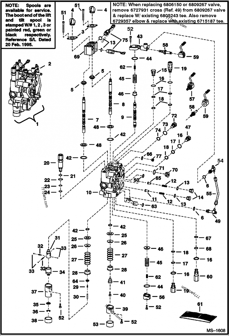 6815152 SPOOL, TILT - Bobcat spare part | 777parts.com