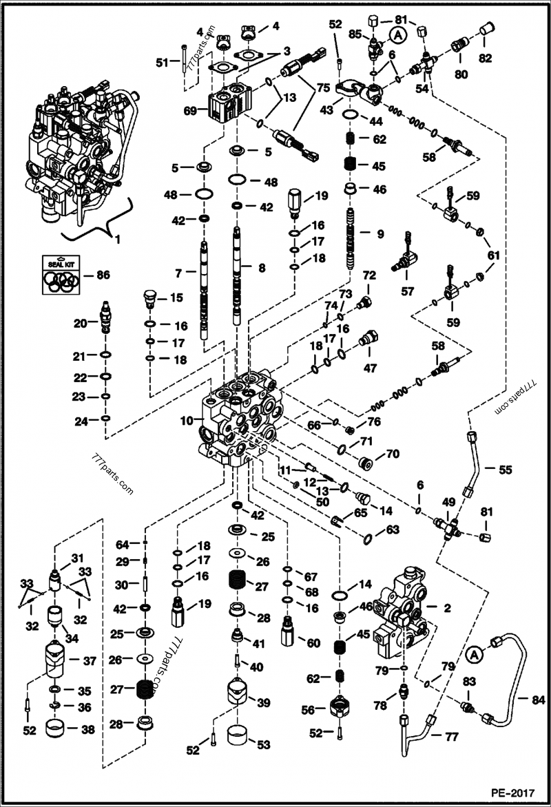 6815152 SPOOL, TILT - Bobcat spare part | 777parts.com