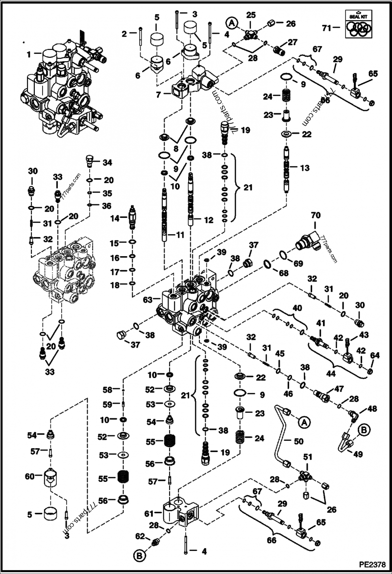 6814600 VALVE, CONTROL - Bobcat spare part | 777parts.com