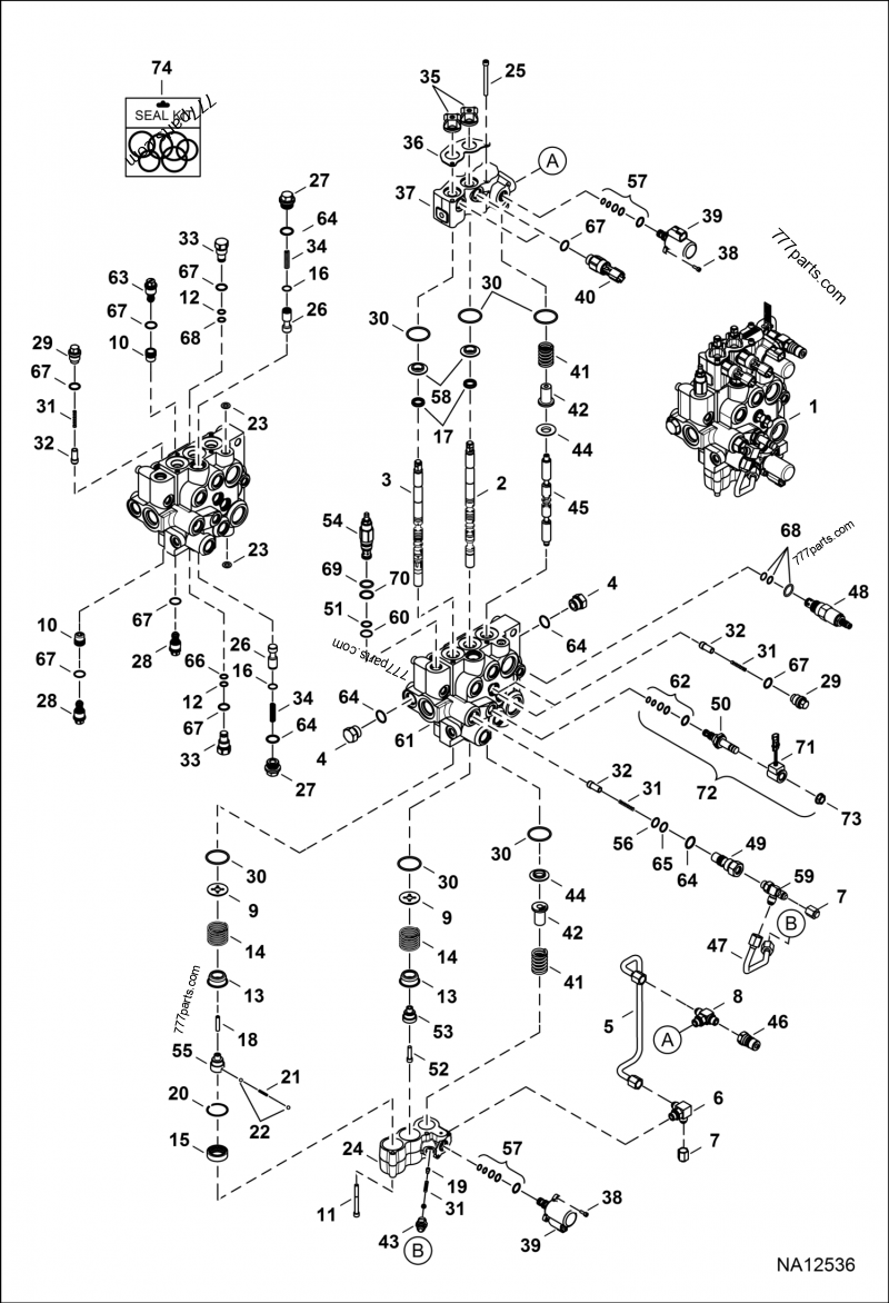 7297082 VALVE, CONTROL - Bobcat spare part | 777parts.com