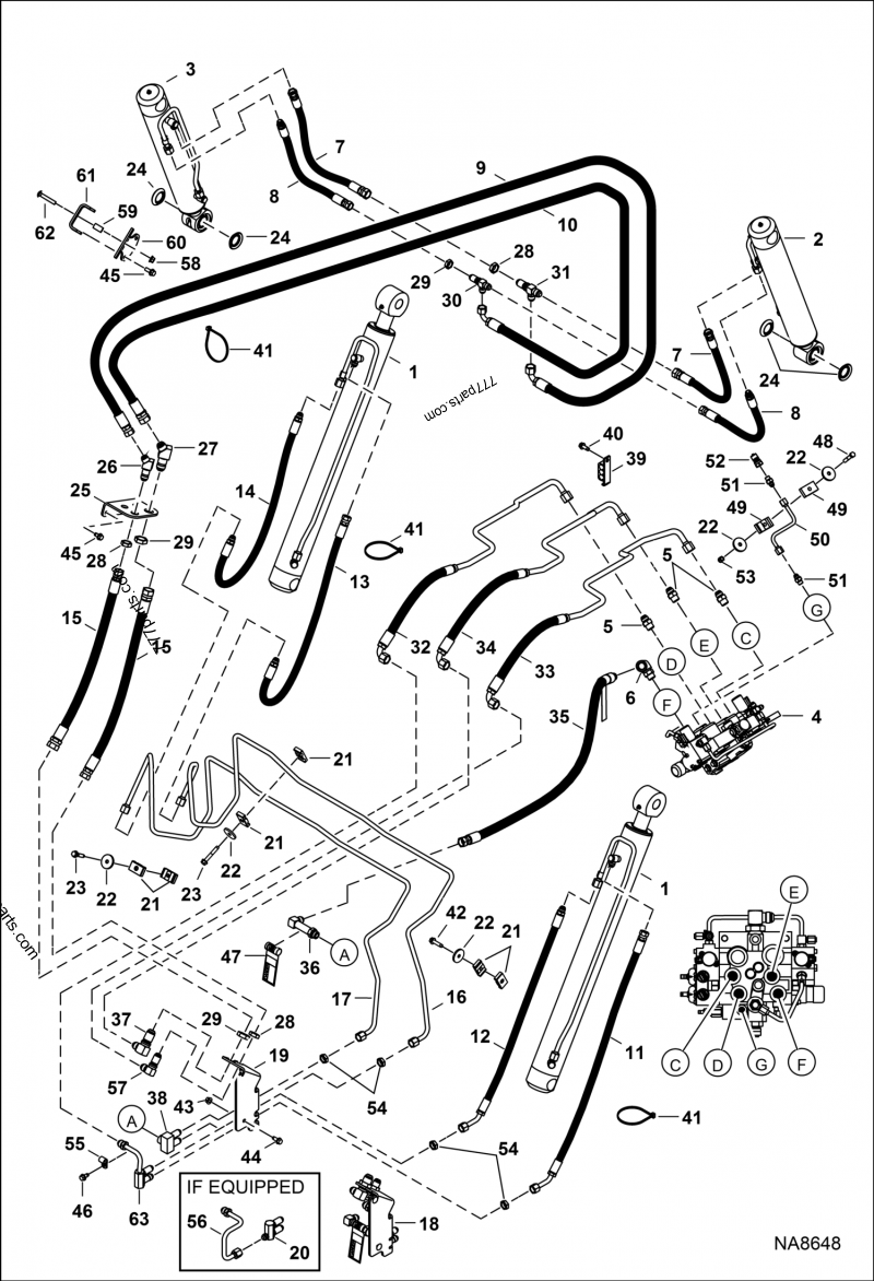 7153008 HOSE HYDRAULIC ASSY - Bobcat spare part | 777parts.com