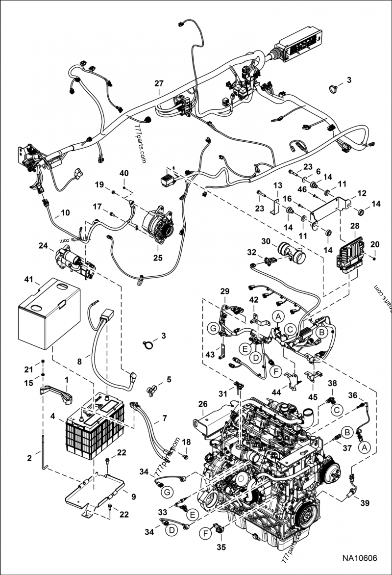 7030442 SENSOR, TEMP AIR INTAKE - Bobcat spare part | 777parts.com