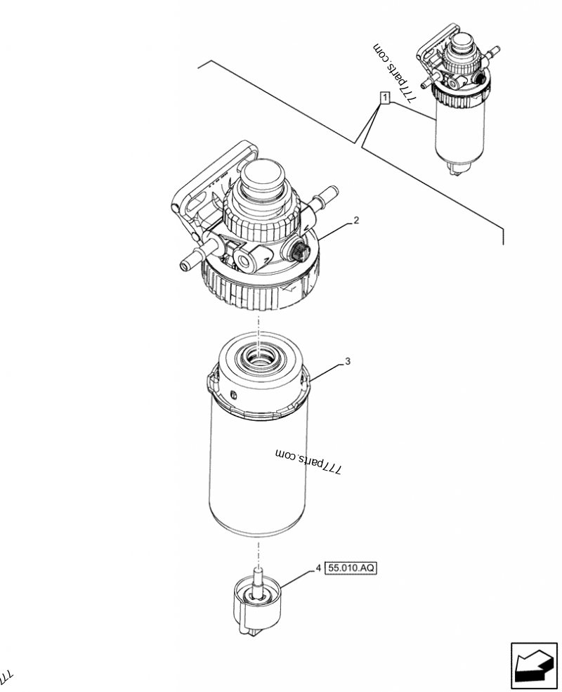 47357623 FUEL FILTER,W/ WIF Sensor - Case spare part | 777parts.com