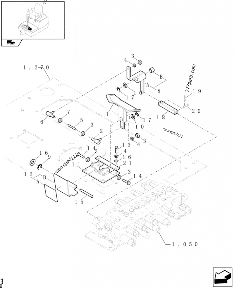 16102121 NUT,M8 x 1.25, Cl 10, LH - Case spare part | 777parts.com