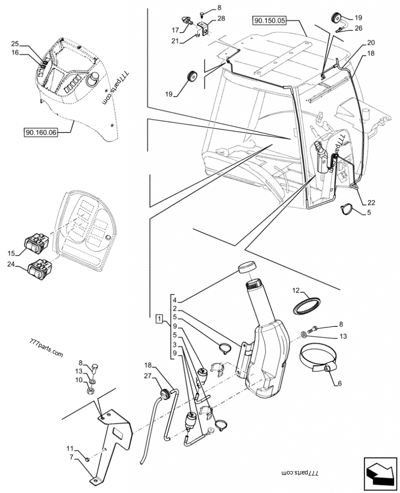 84222279 WINDSHIELD WASHER SW - Case spare part | 777parts.com