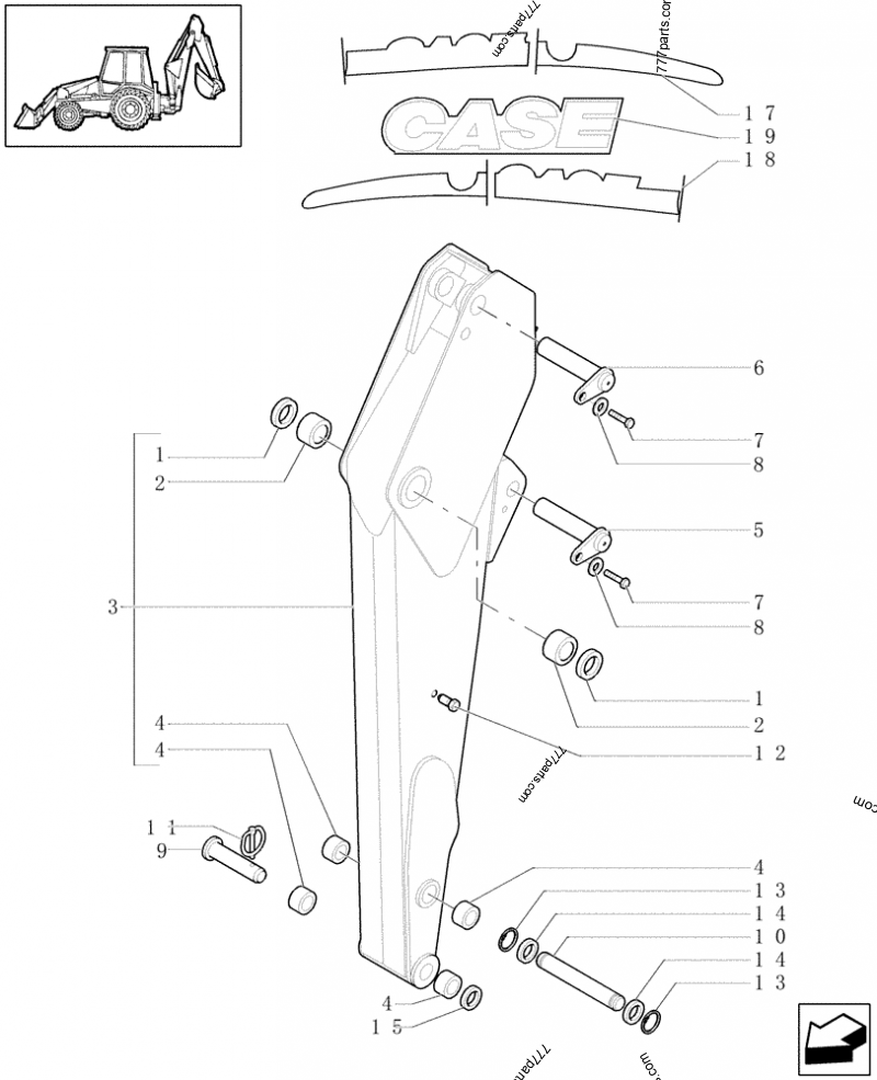 47048747 PIN - Case spare part | 777parts.com