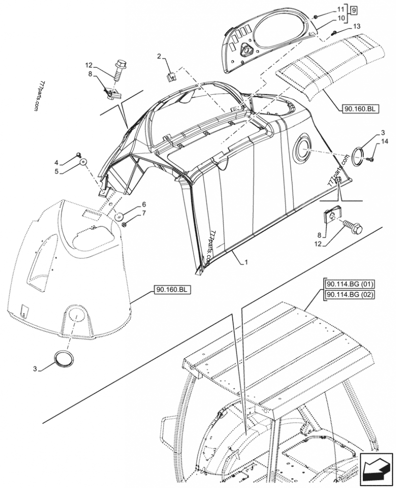 391818A2 BEZEL - Case spare part | 777parts.com