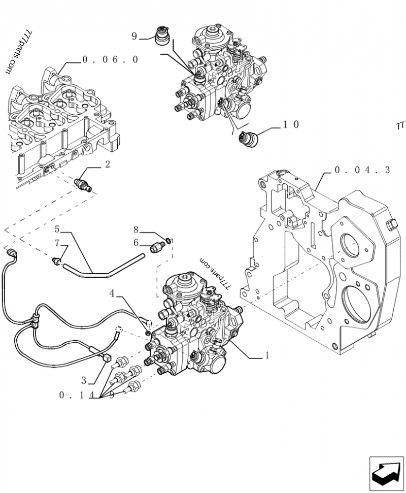 4893518 TUBE,M8 x 1 x 29.5 L - Case spare part | 777parts.com